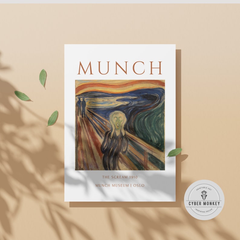 Edvard Munch Edvard Munch Canvas the Scream 1910 Museum - Etsy