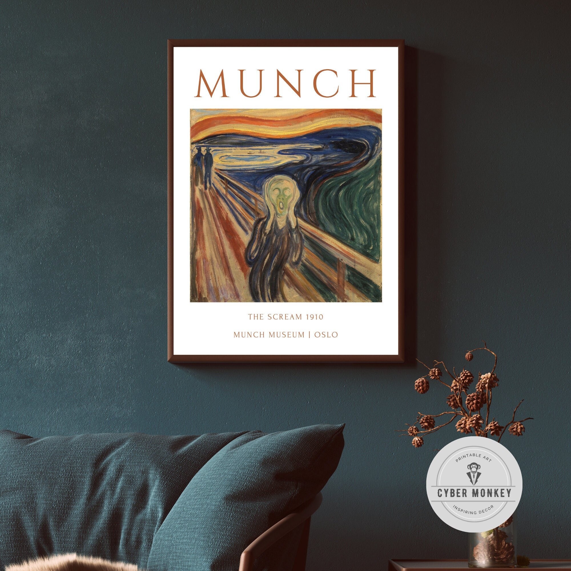 Edvard Munch Edvard Munch Canvas the Scream 1910 Museum - Etsy