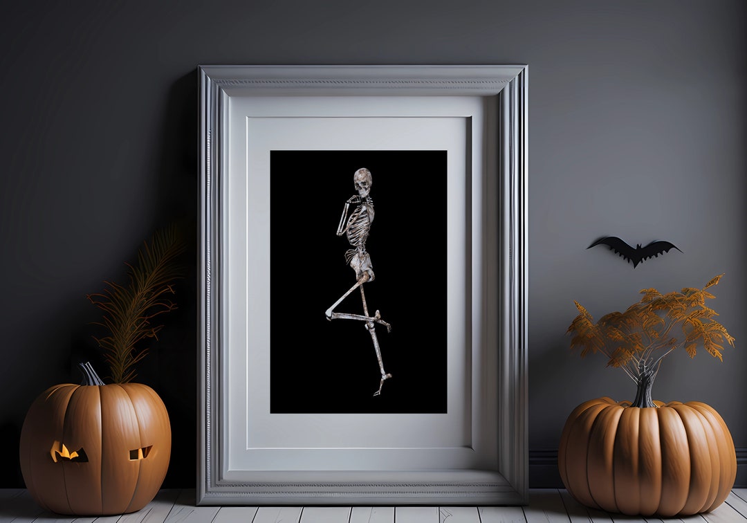 Vintage Halloween Skeleton Art Print: Dark Academia Decor (PDF) - Etsy