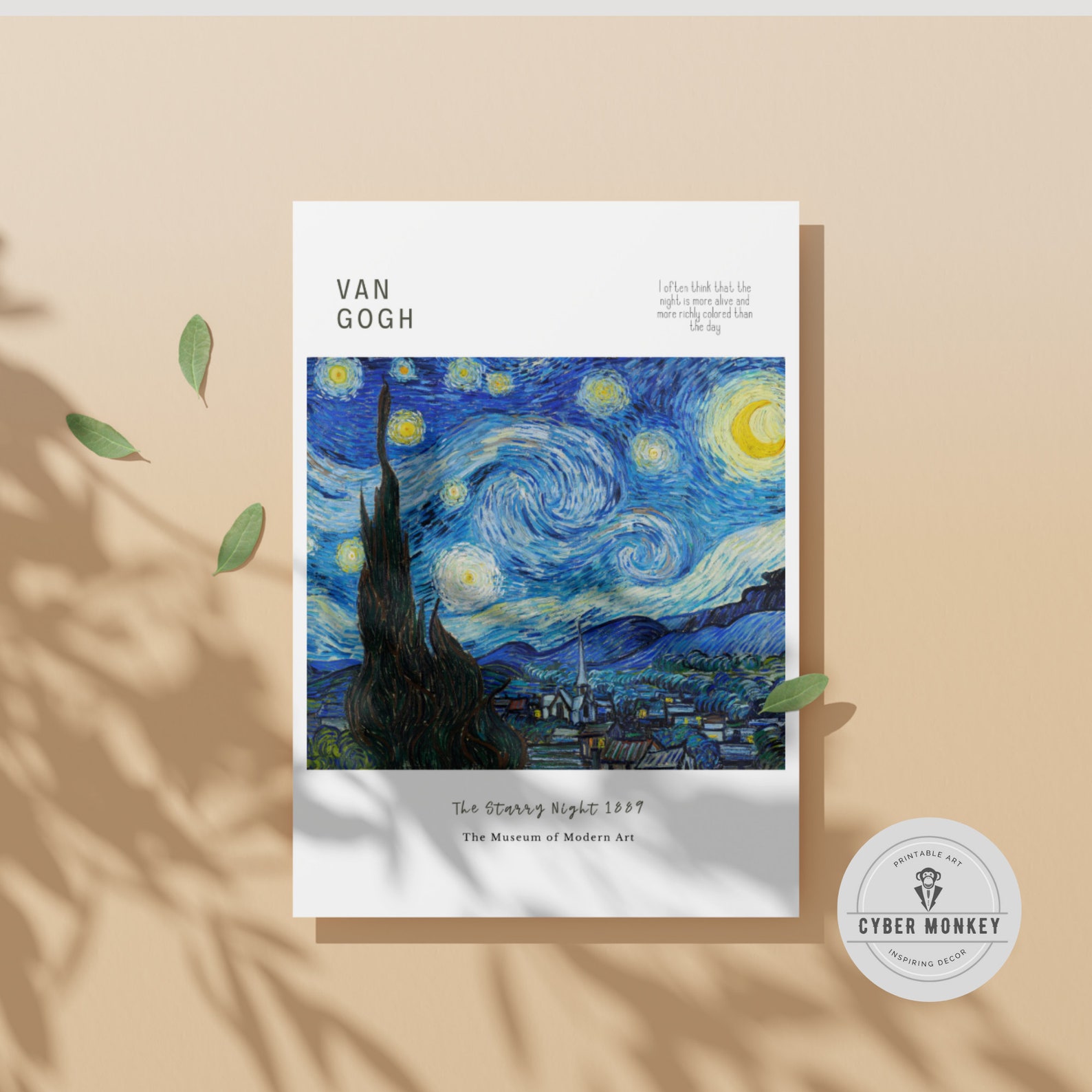Vincent Van Gogh, Van Gogh Canvas, the Starry Night, Museum Exhibition ...