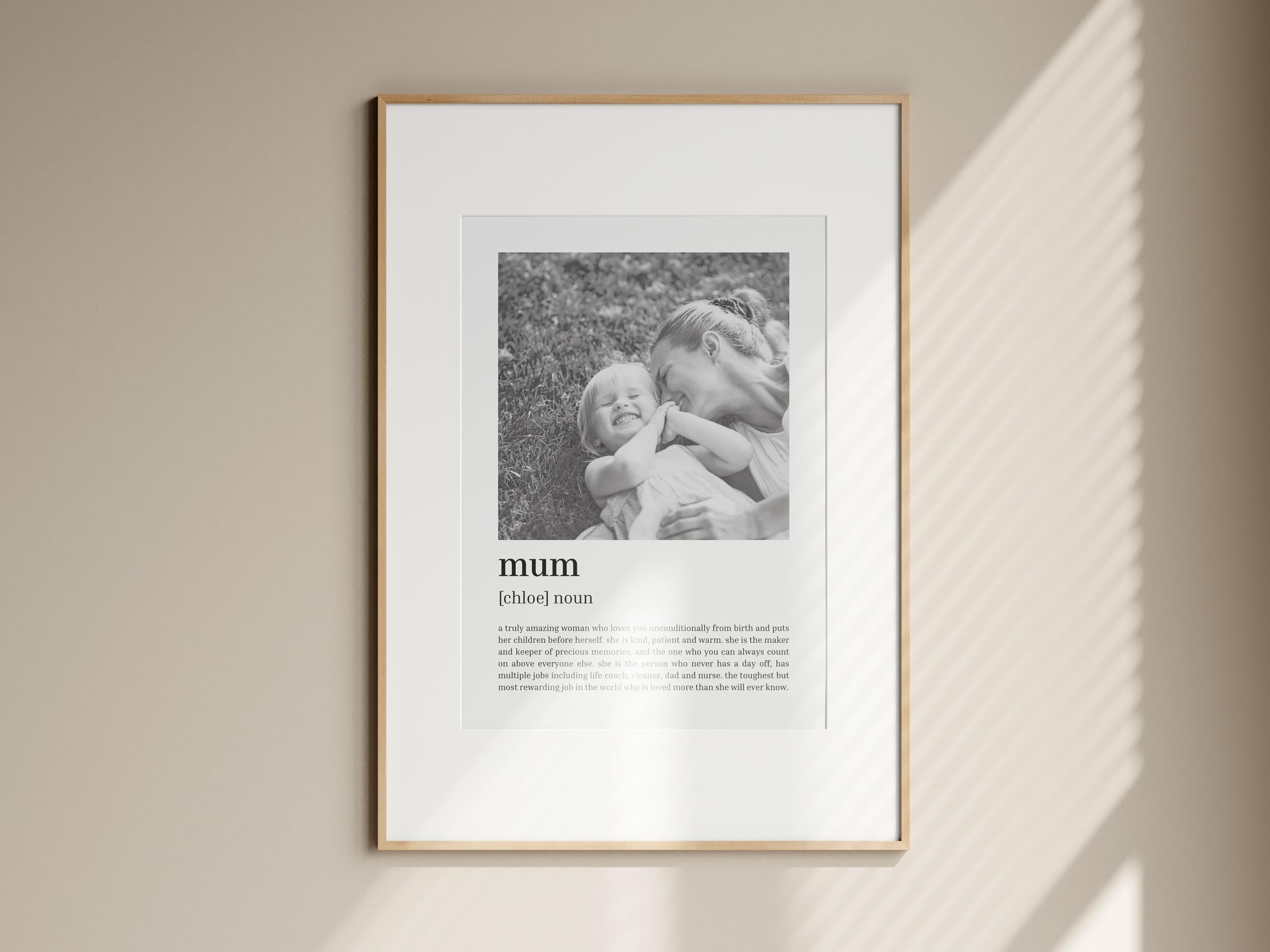 Custom Mum Definition Print, Personalized Definition Print, Quote Print ...