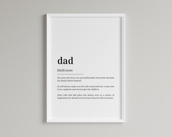 DAD QUOTE ART | Wall Art Print | Dad Gift | Dad Print | Definition ...