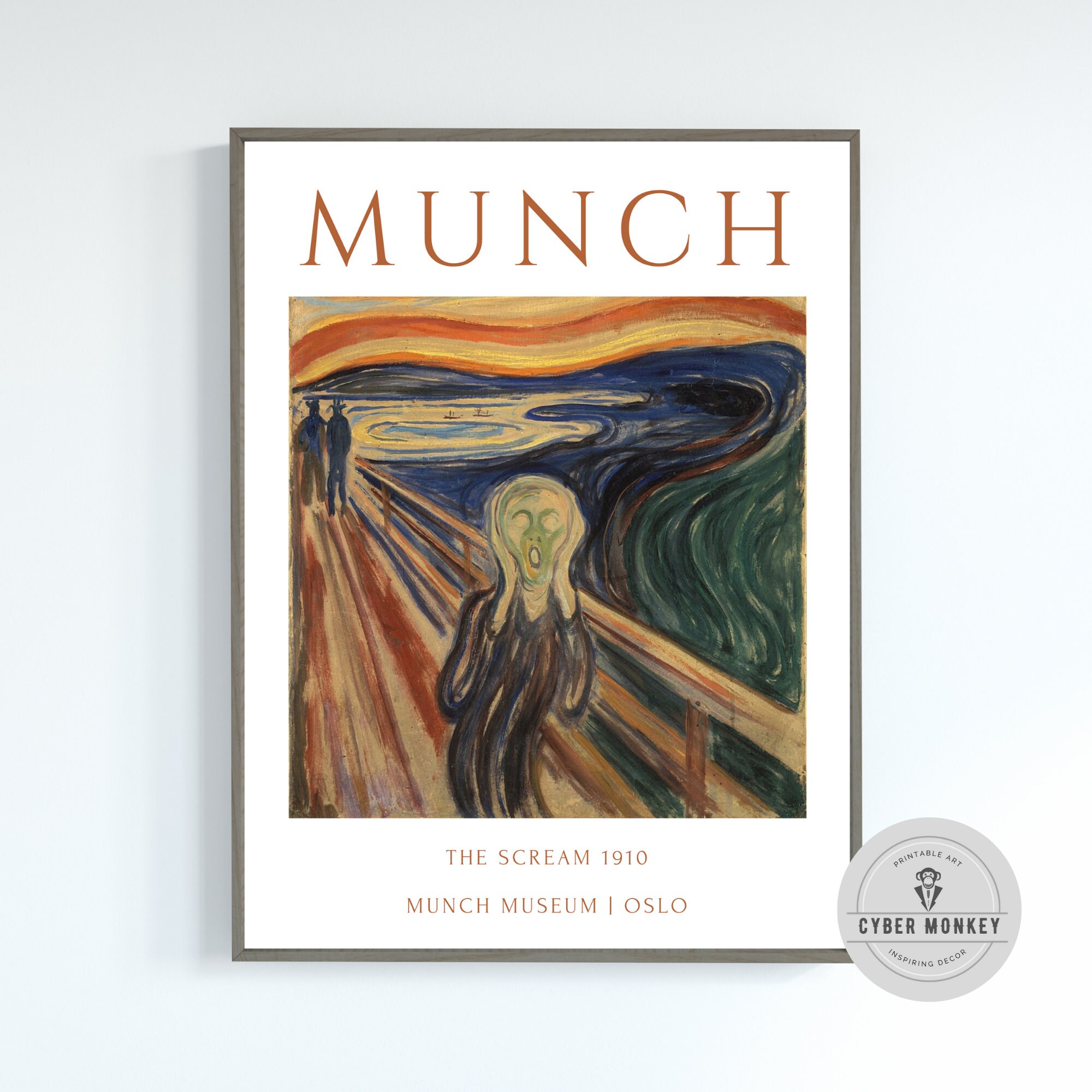 Edvard Munch Edvard Munch Canvas the Scream 1910 Museum - Etsy