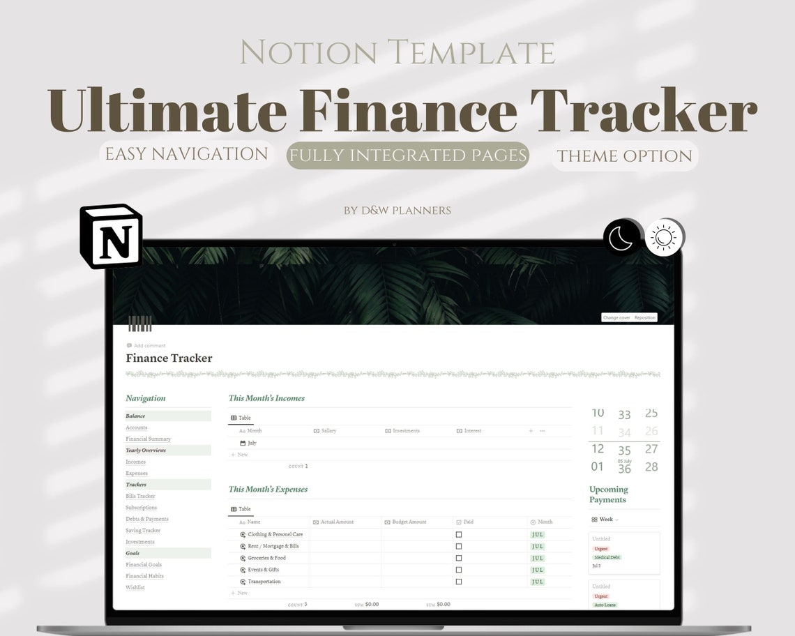 Notion Template Personal Finance Tracker Budget Tracker, Income and ...