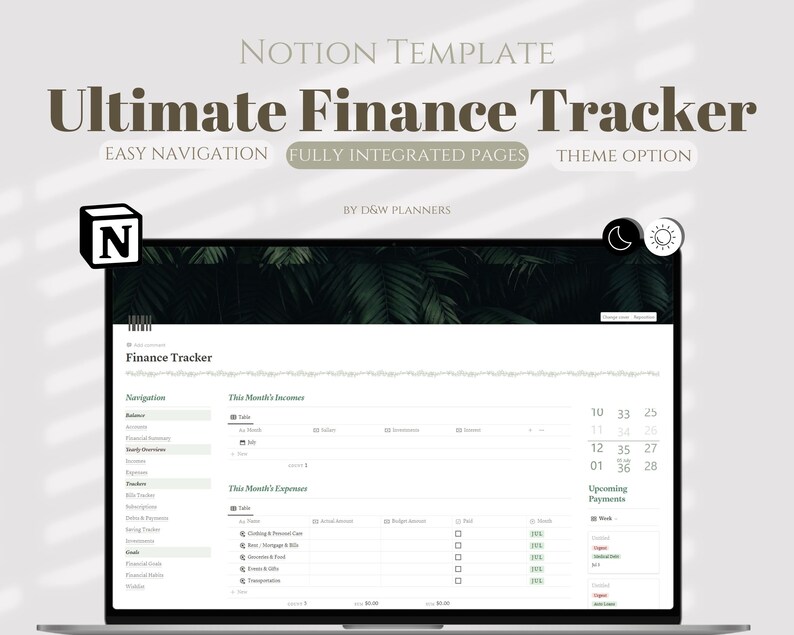 Notion Template Personal Finance Tracker Budget Tracker, Income and ...