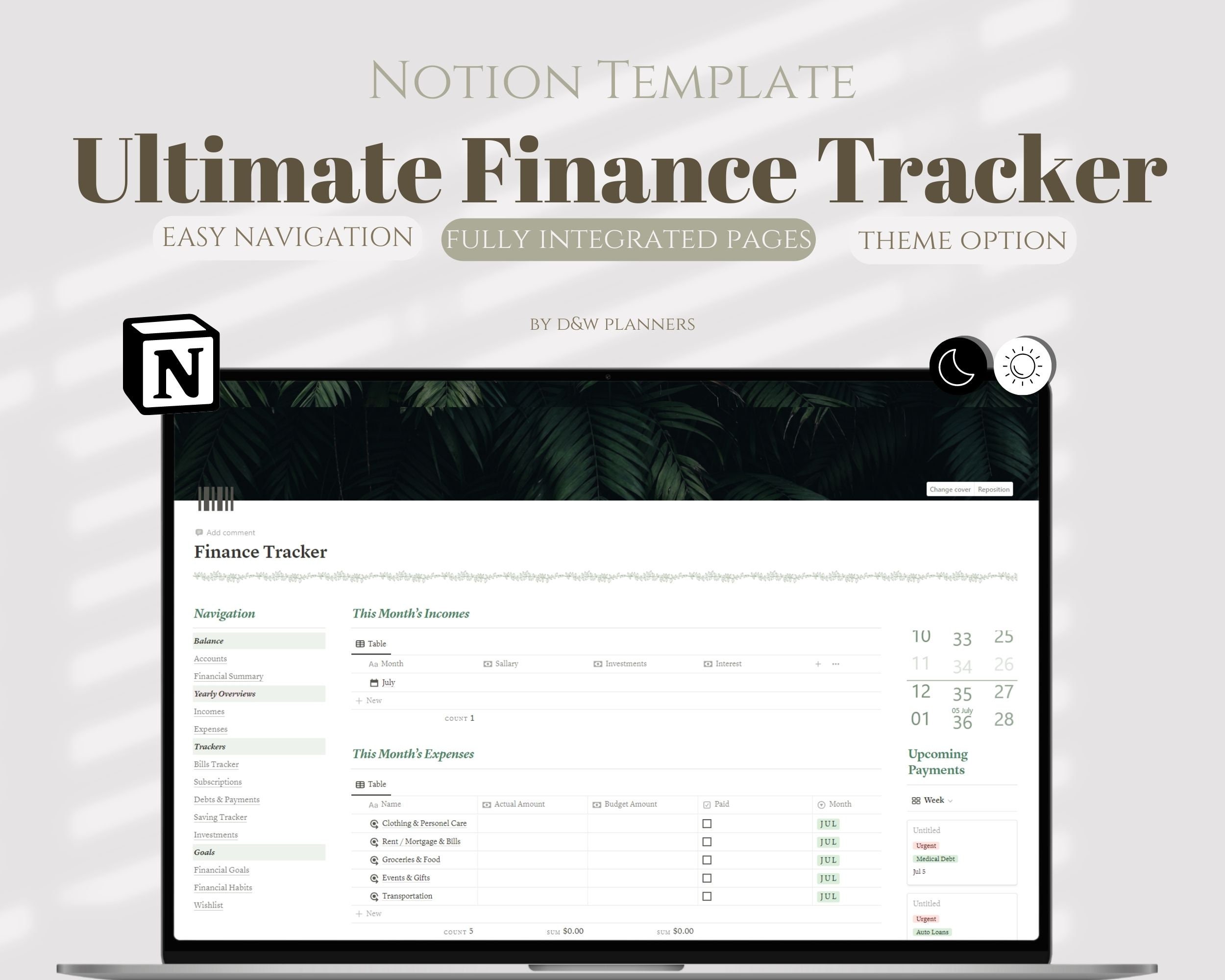 Notion Template Personal Finance Tracker Budget Tracker, Income and ...