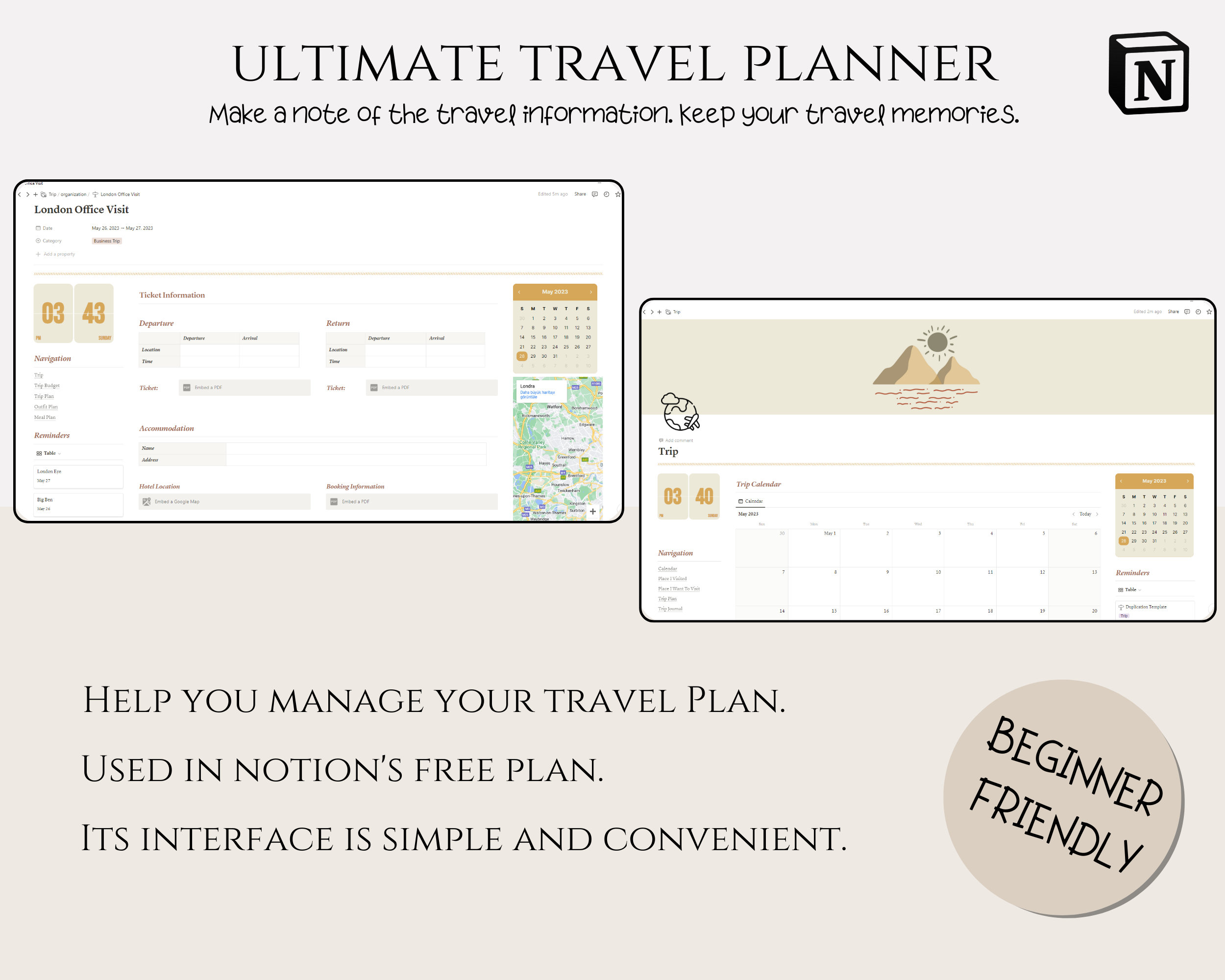 Notion Template Travel Planner, Travel Journal, Vacation Planner ...