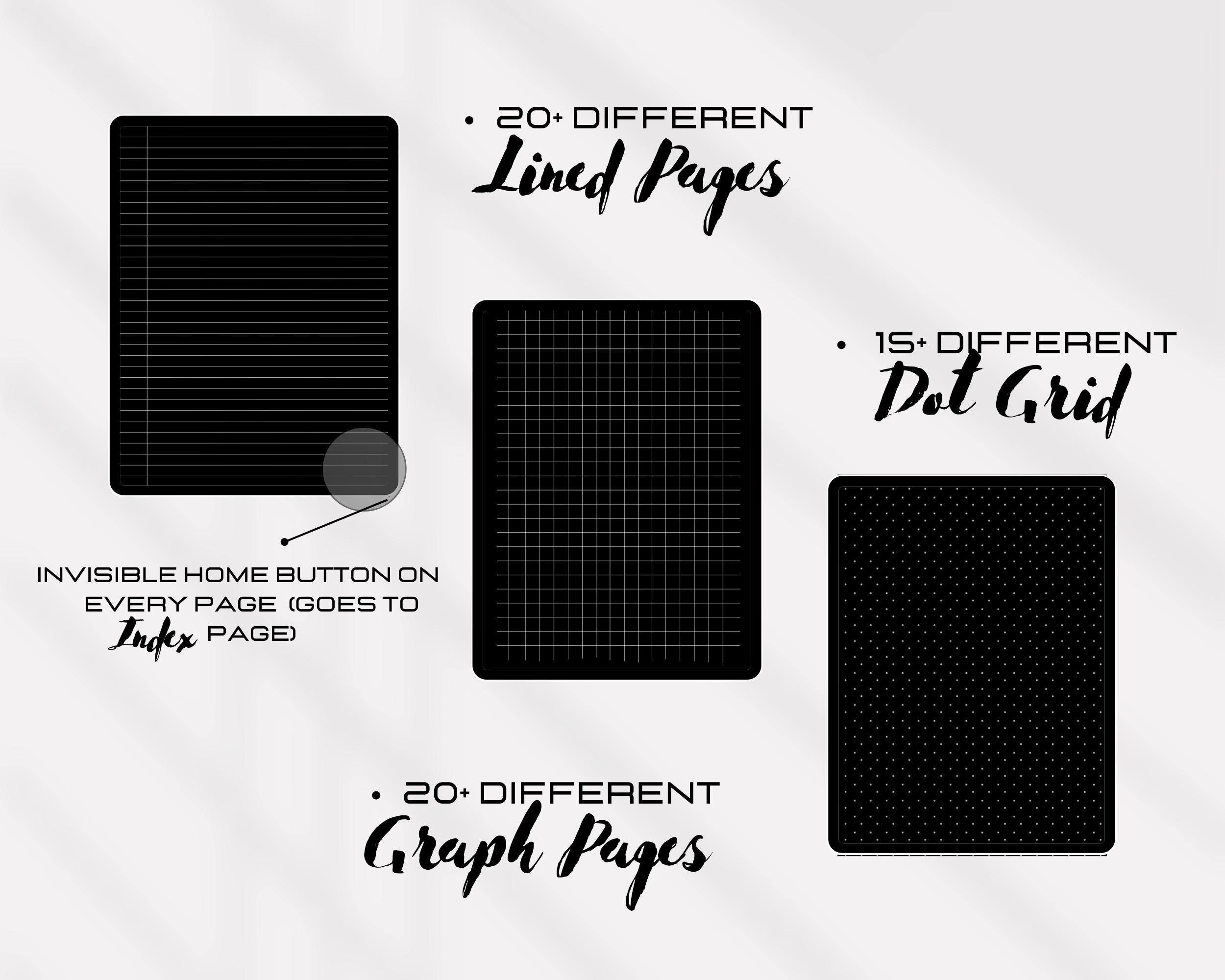 Digital Note Paper Dark Mode, Digital Notes, Note Paper, Lined, Grid ...