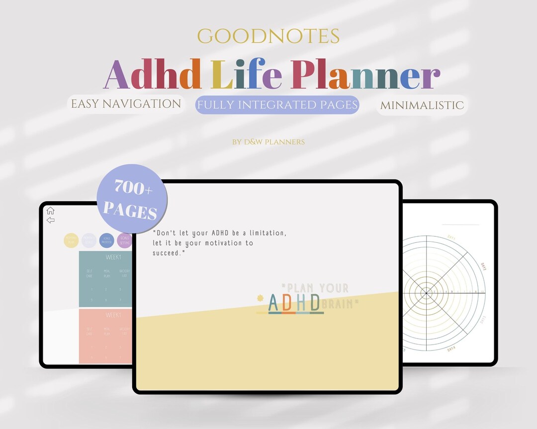 ADHD Planner, ADHD Digital Planner for Ipad, Downloadable Planner, ADHD ...