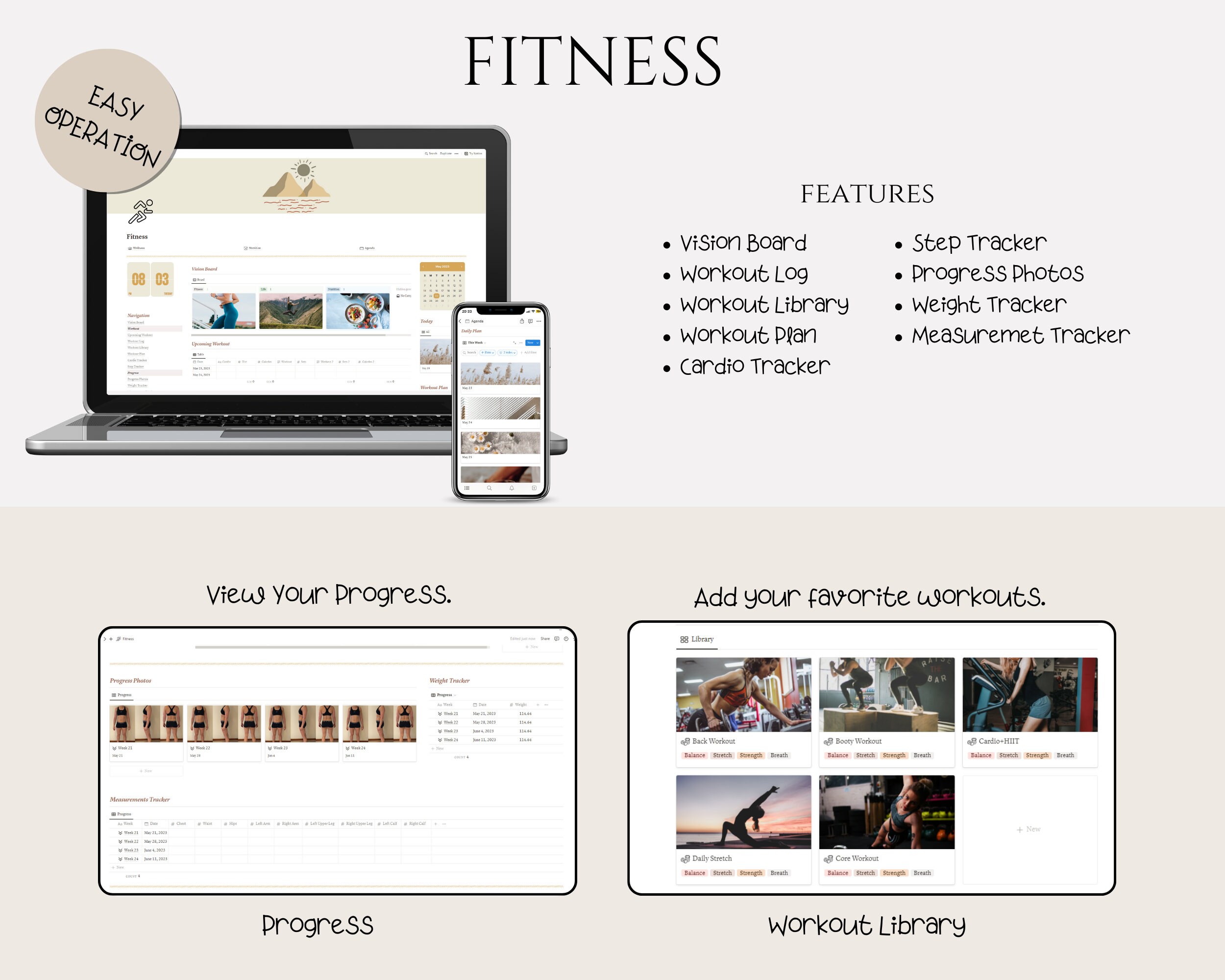 Notion Template Fitness Planner Weight Loss Planner Gym Journal ...