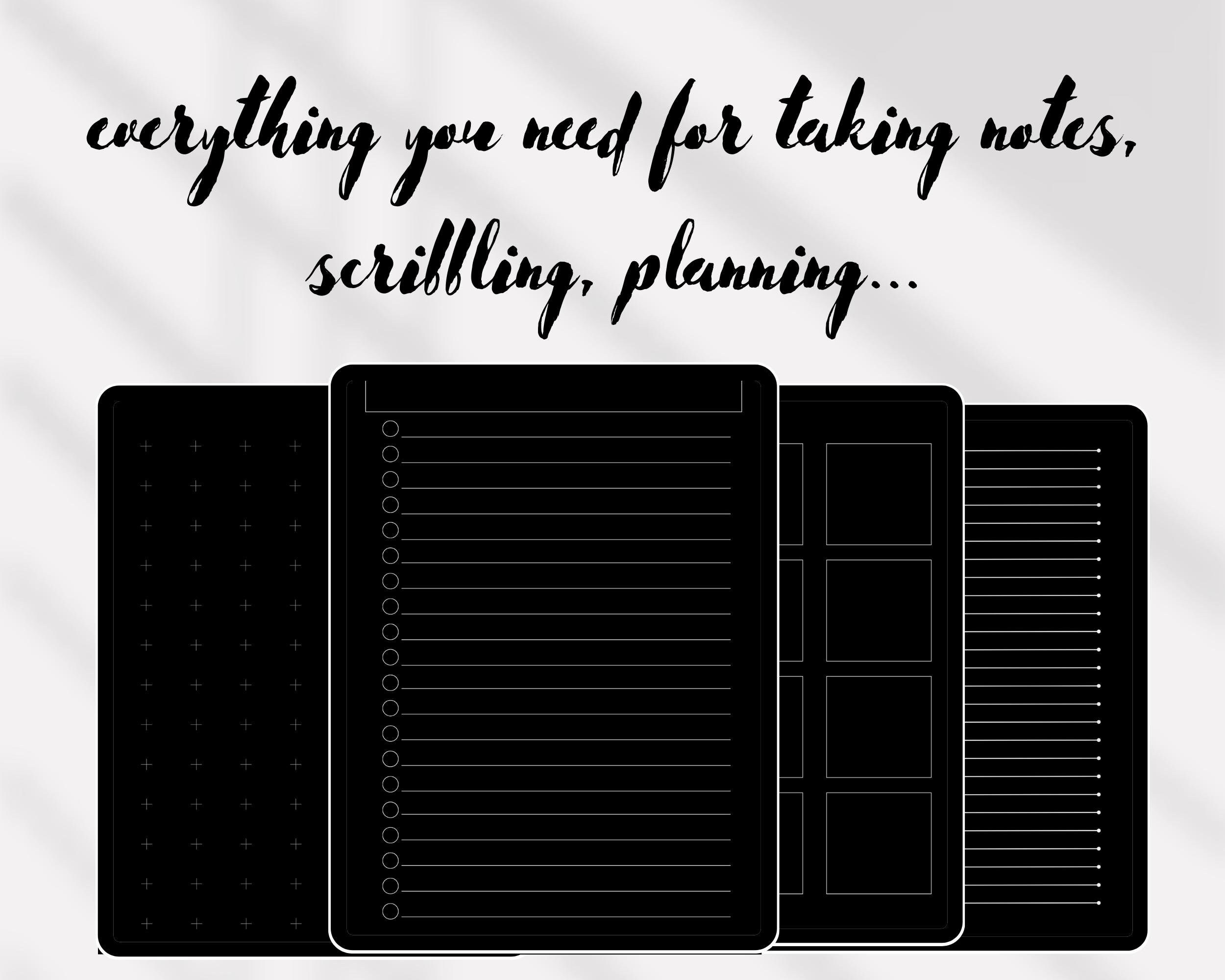 Digital Note Paper Dark Mode, Digital Notes, Note Paper, Lined, Grid ...