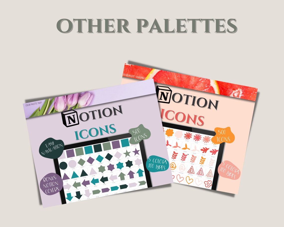 Notion Icons Fox Edition Notion Template Icons Planner - Etsy