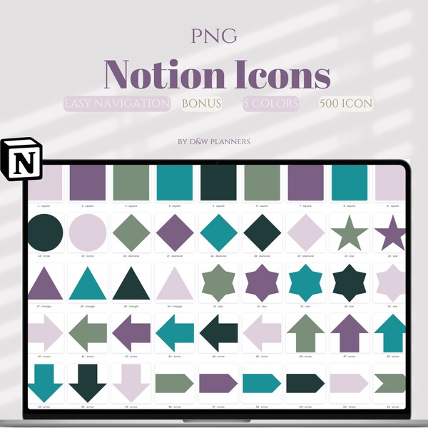 Notion Icons, Tulip Edition, Notion Template Icons, Planner Icons, Notion Dashboard Icons ...