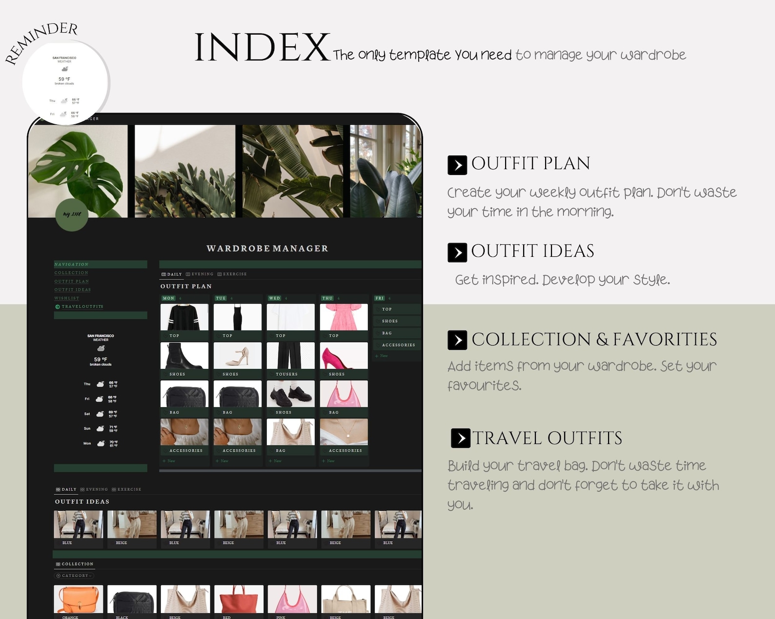 Notion Template Wardrobe Manager, Notion Outfit Planner, Wardrobe ...