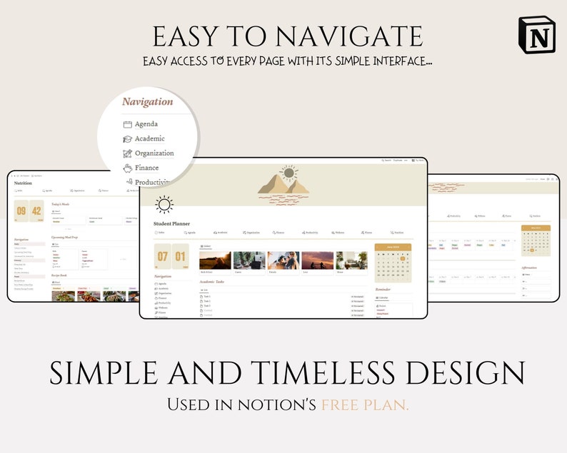 Extended Student Planner Notion Template Academic Planner Notion ...