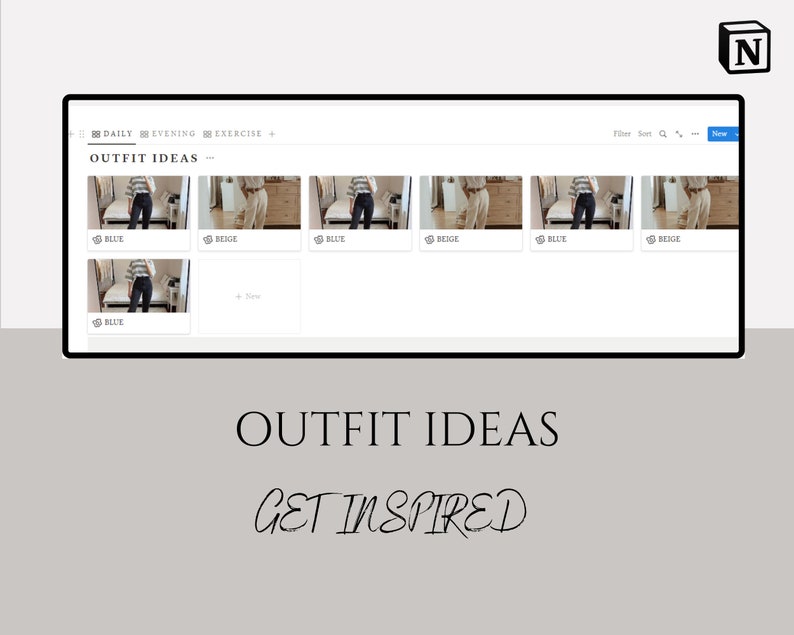 Notion Template Wardrobe Manager Notion Outfit Planner - Etsy