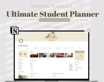 Notion Template Extended Student Planner Academic Planner Notion ...