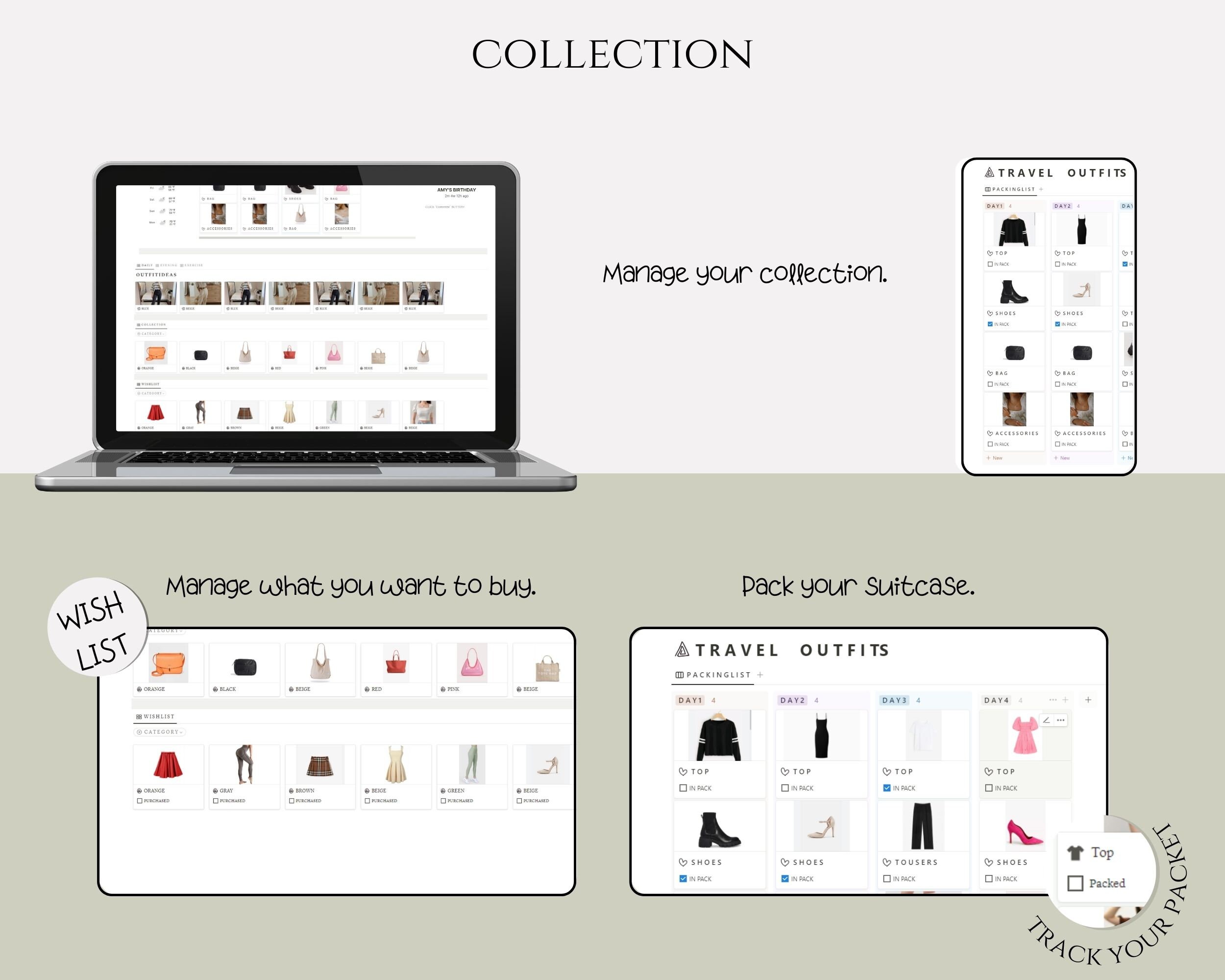 Notion Template Wardrobe Manager, Notion Outfit Planner, Wardrobe ...