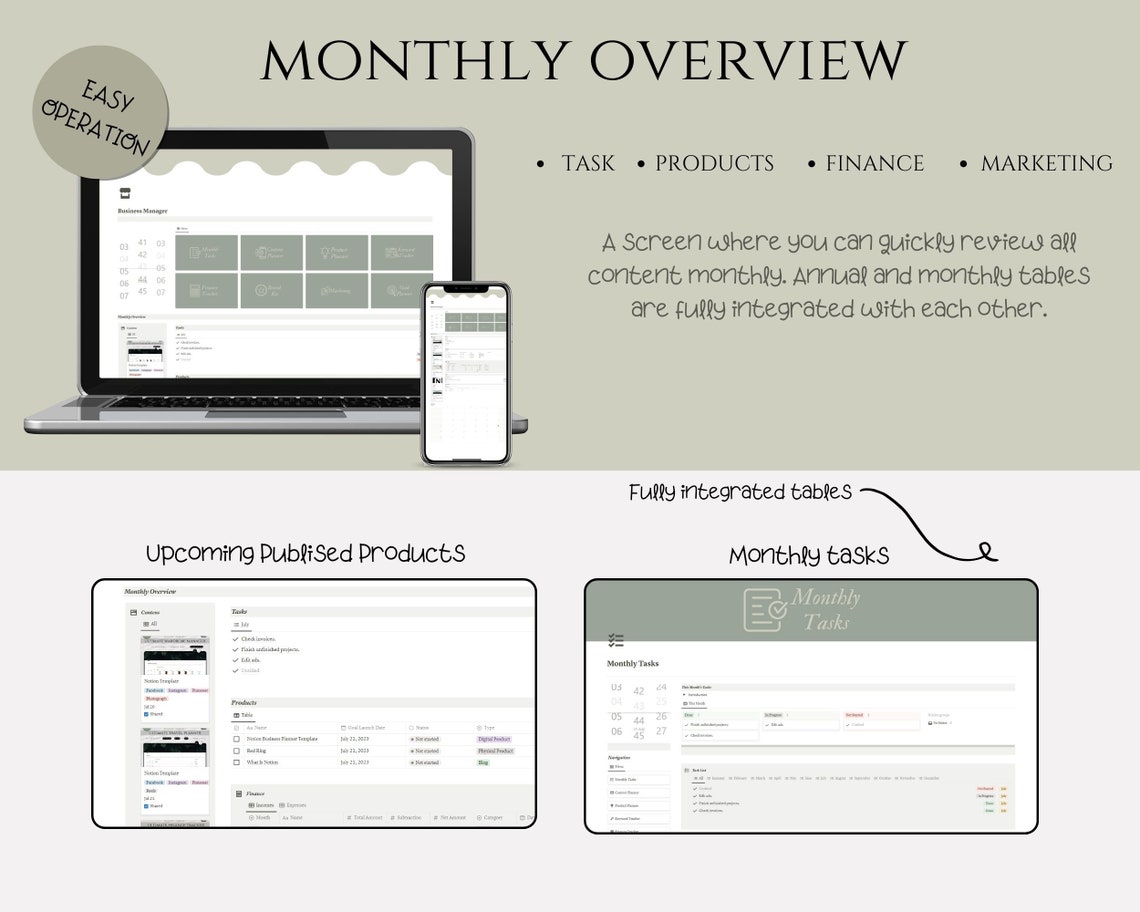 Notion Business Planner Template, Notion Template Business, Business ...