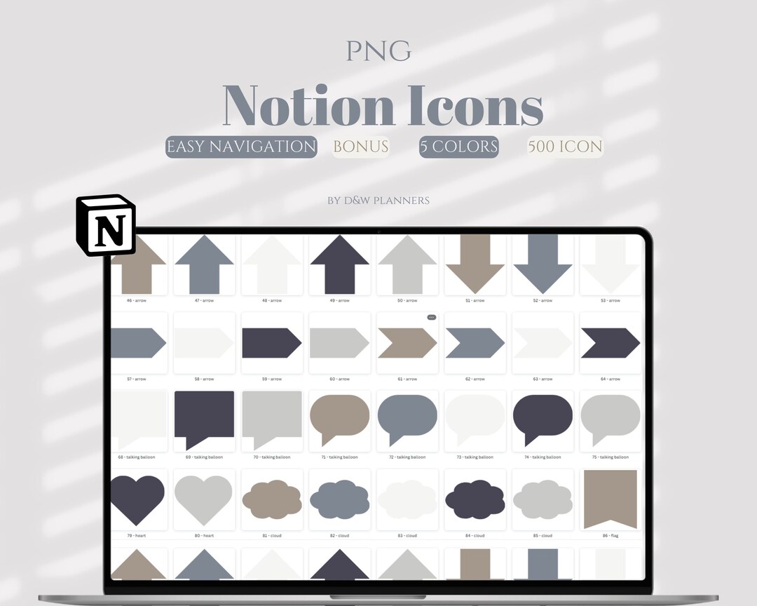 Notion Icons, Crab Edition, Notion Template Icons, Planner Icons ...