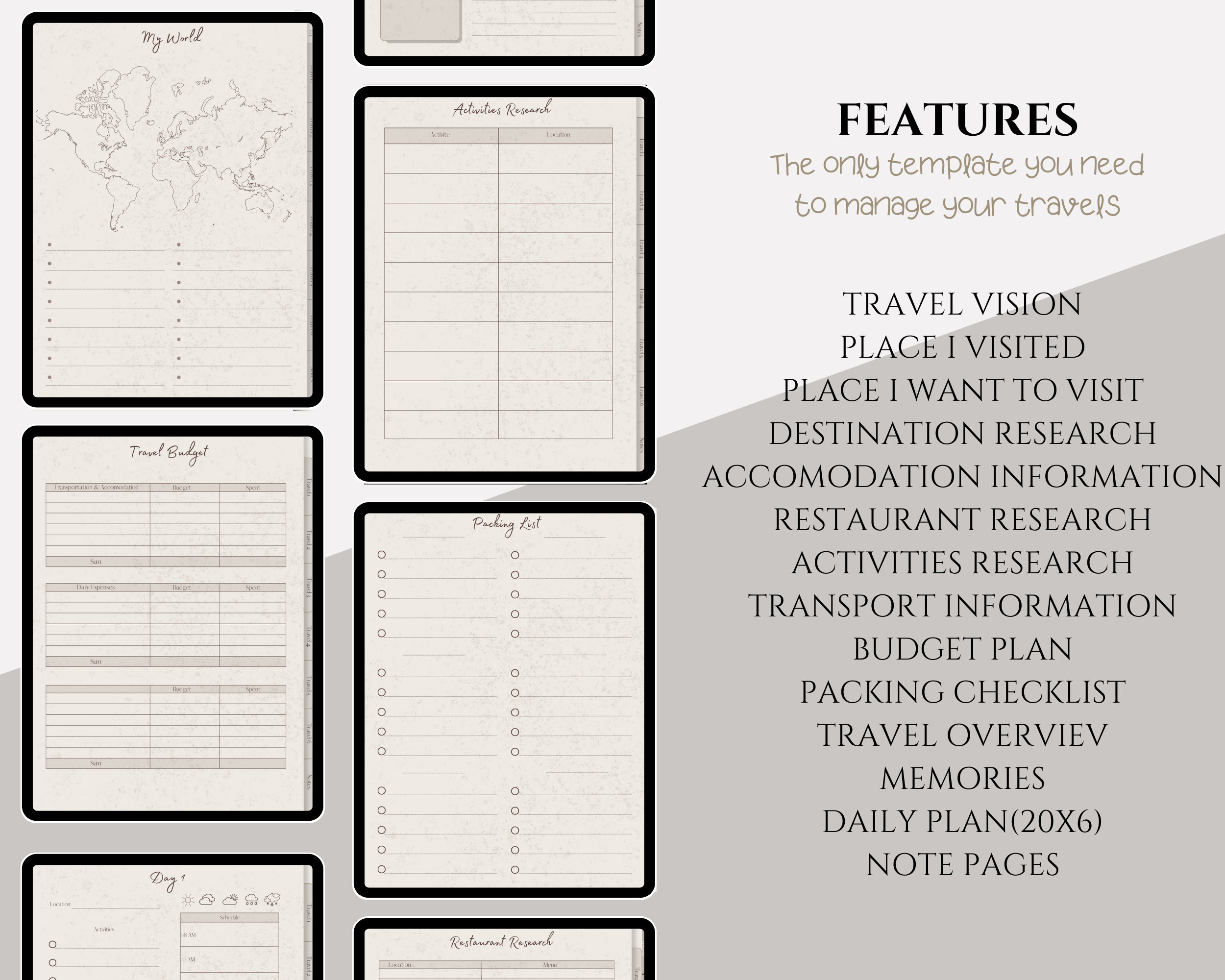 Digital Travel Journal | Travel Planner | Vacation Planner | Travel ...