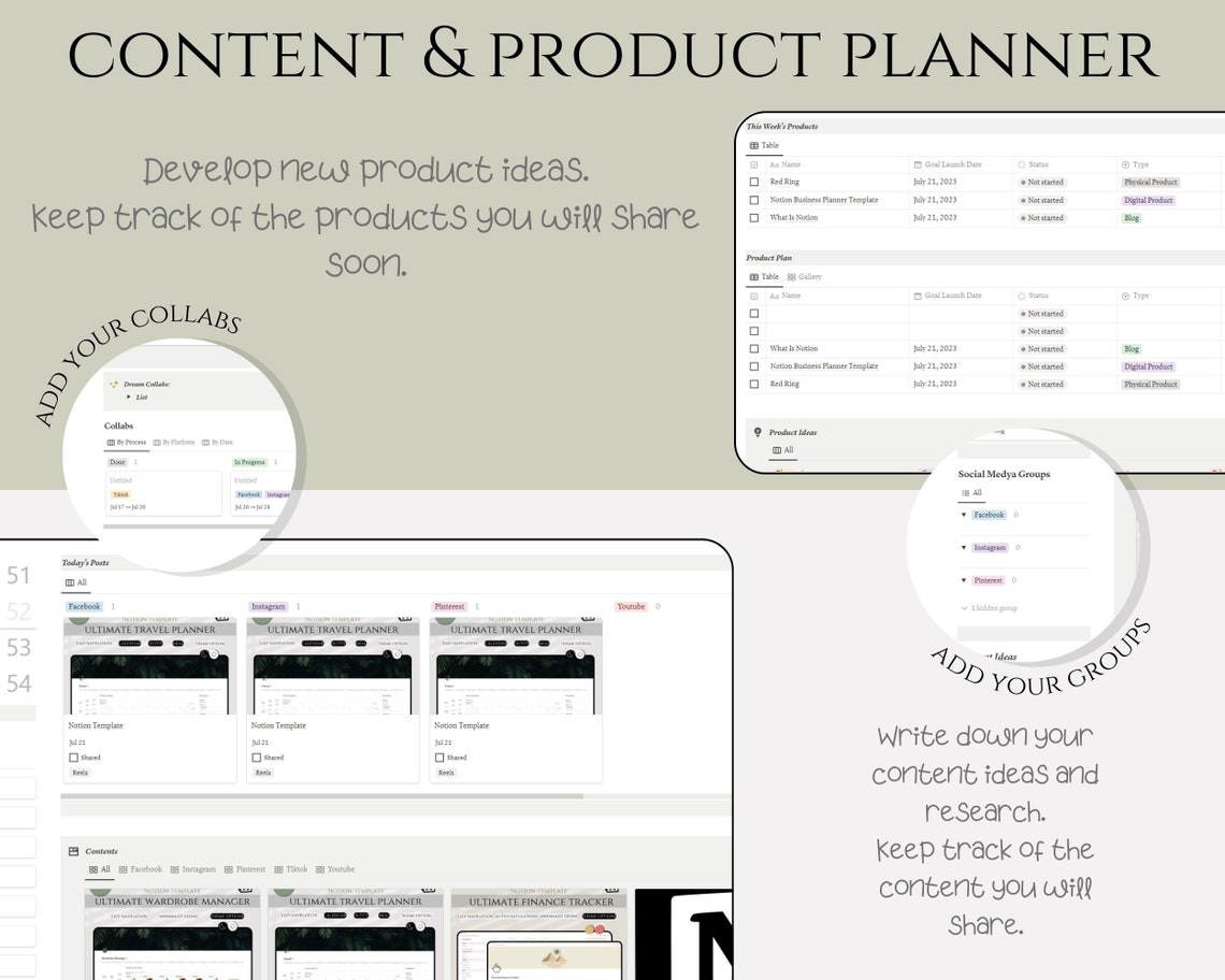 Notion Business Planner Template, Notion Template Business, Business ...