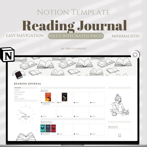 Aesthetic Reading Log - Etsy