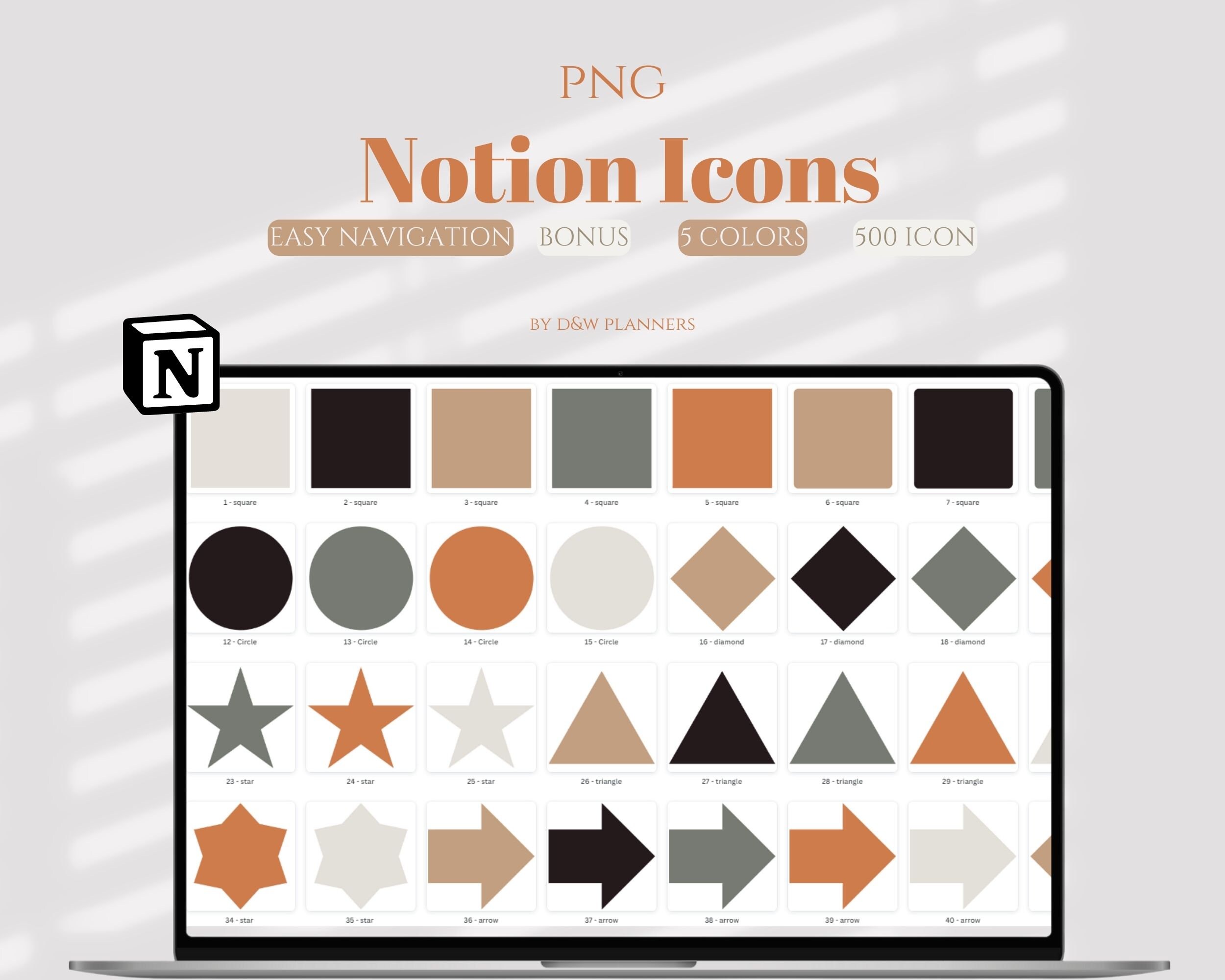 Notion Icons, Fox Edition, Notion Template Icons, Planner Icons, Notion ...