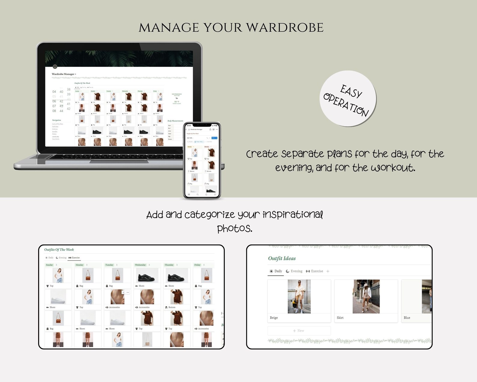 Notion Template Wardrobe Manager, Notion Outfit Planner, Wardrobe ...