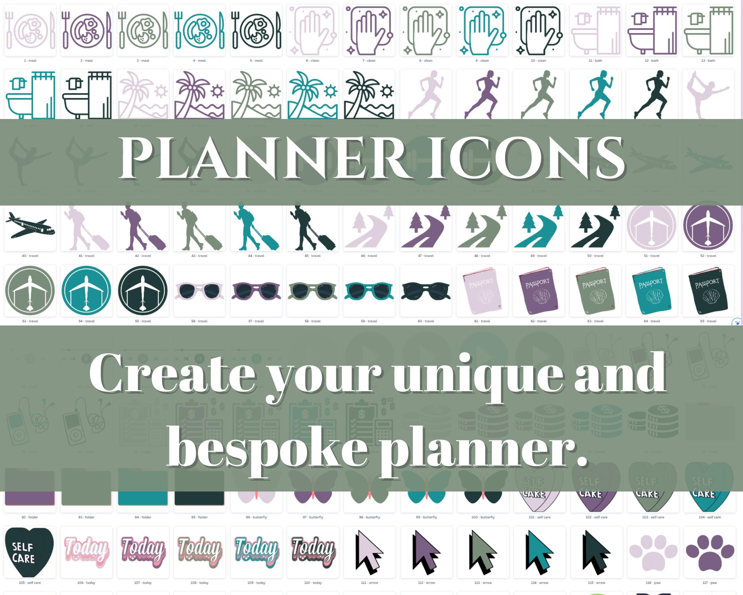 Notion Icons, Tulip Edition, Notion Template Icons, Planner Icons ...