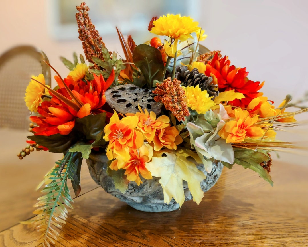 Fall Centerpiece Arrangement Thanksgiving Centerpiece Autumn - Etsy