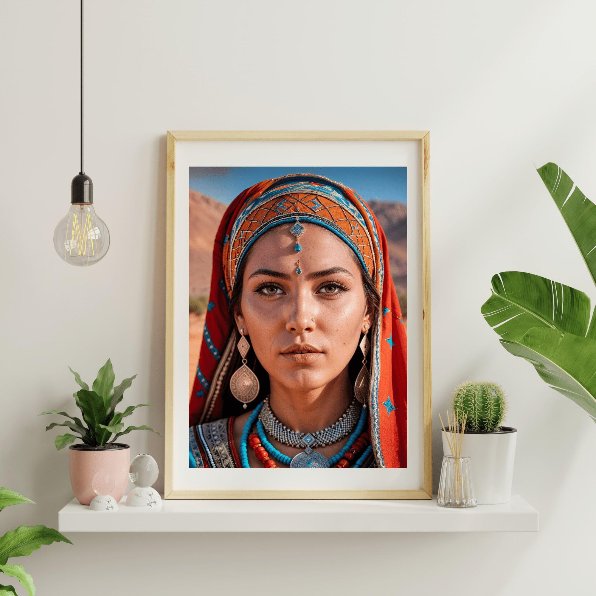 Berber Amazigh Woman Poster | Amazigh Woman Illustration | Moroccan ...
