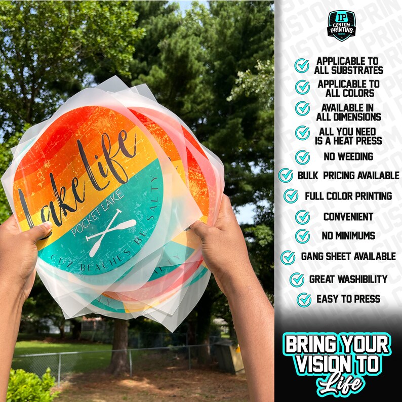 Custom Heat Transfer Designs Ready to Press Your Logo or Design Multi ...