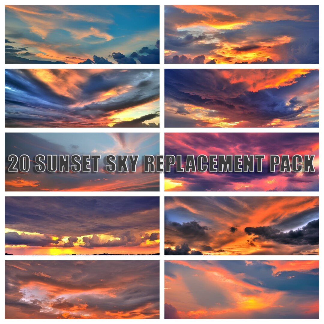 20 Sunset Photoshop Sky Replacement Pack - Etsy
