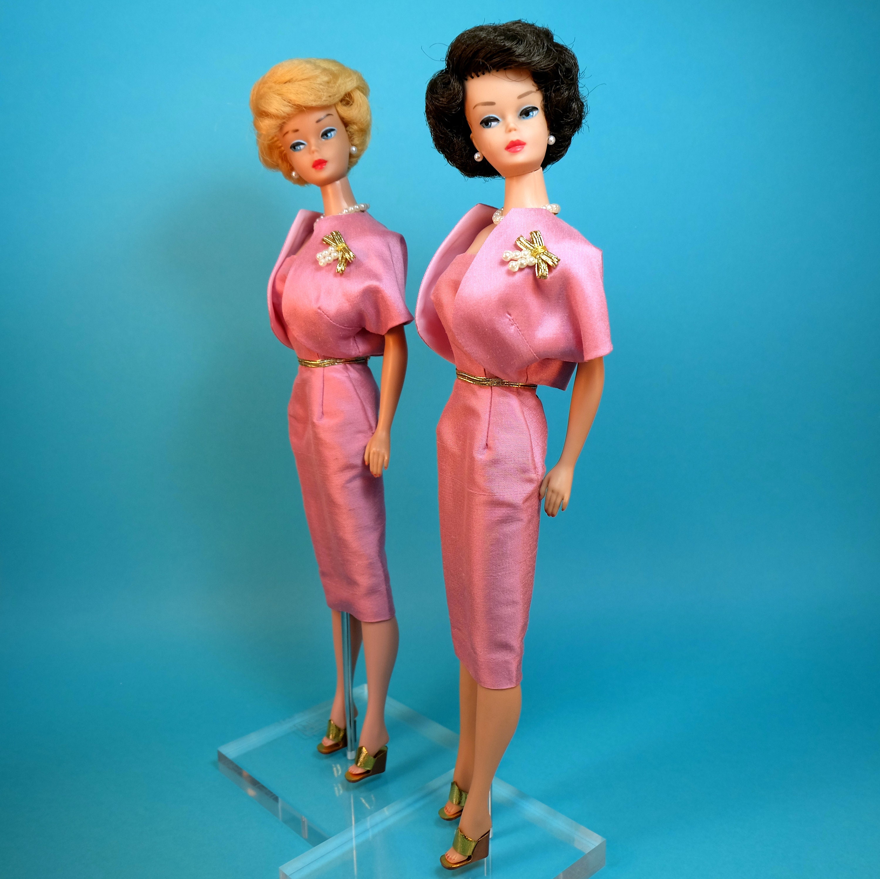 Pink Silk Bolero Strapless Sheath Dress Outfit for Vintage Barbie ...