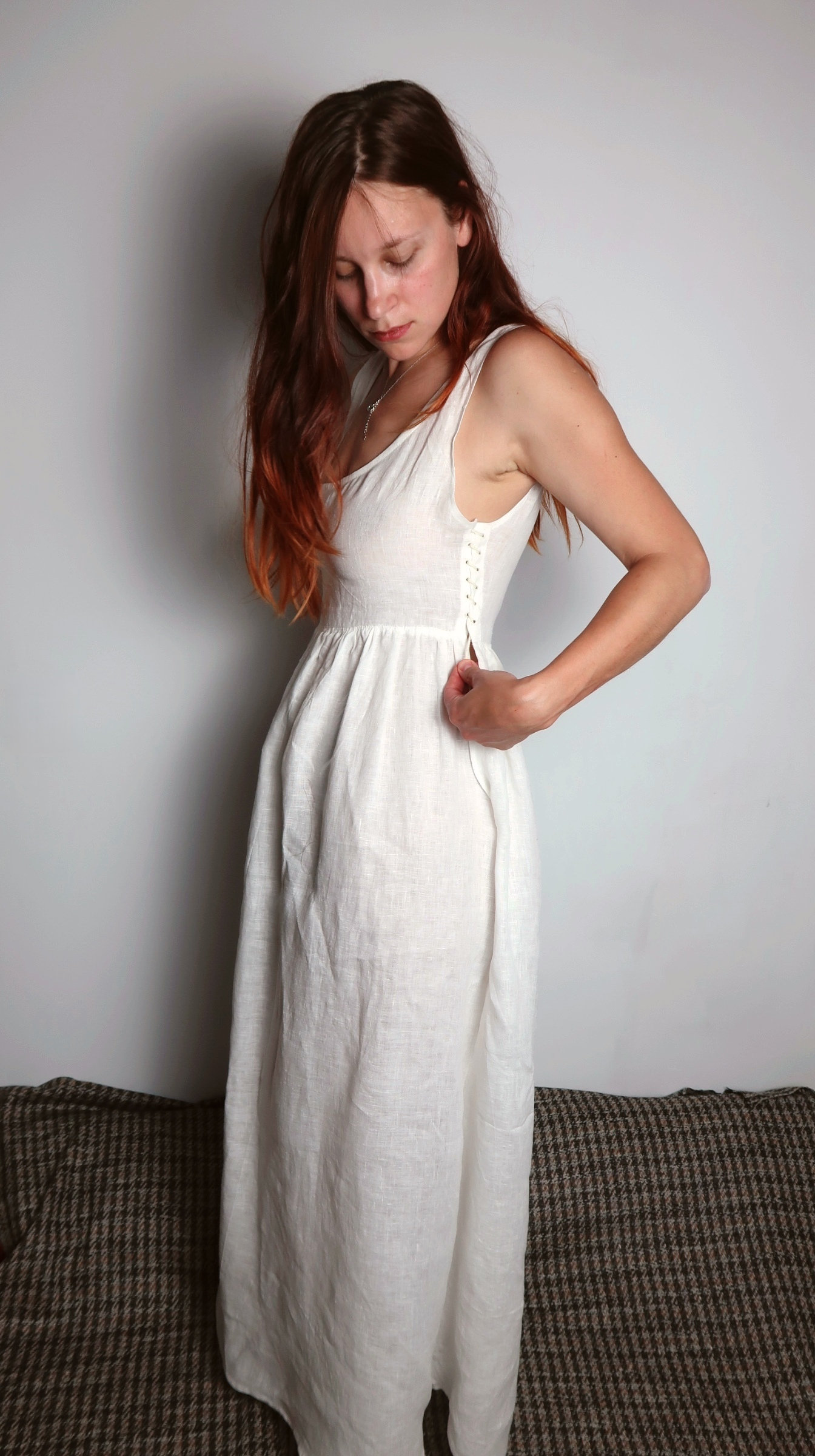 Fitted Linen Chemise Women Medieval Underwear Ladies Historical Shift