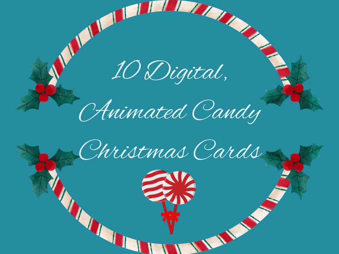 10 Different Animated Candy Christmas Cards for Printing or to Send ...