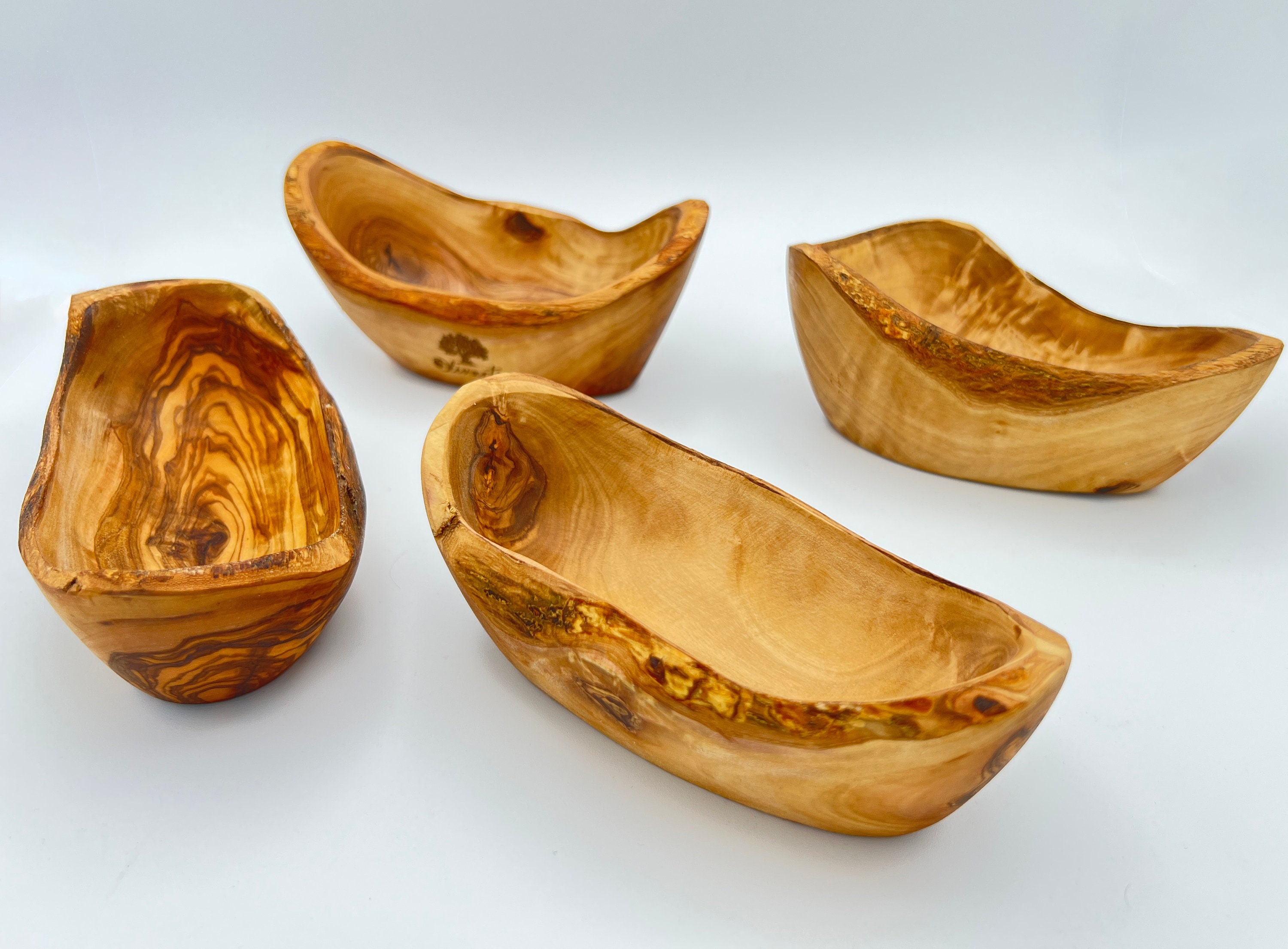 Rustic Olive Wood Bowl Live Edge Personalized Engraving Bbowl, Olive ...