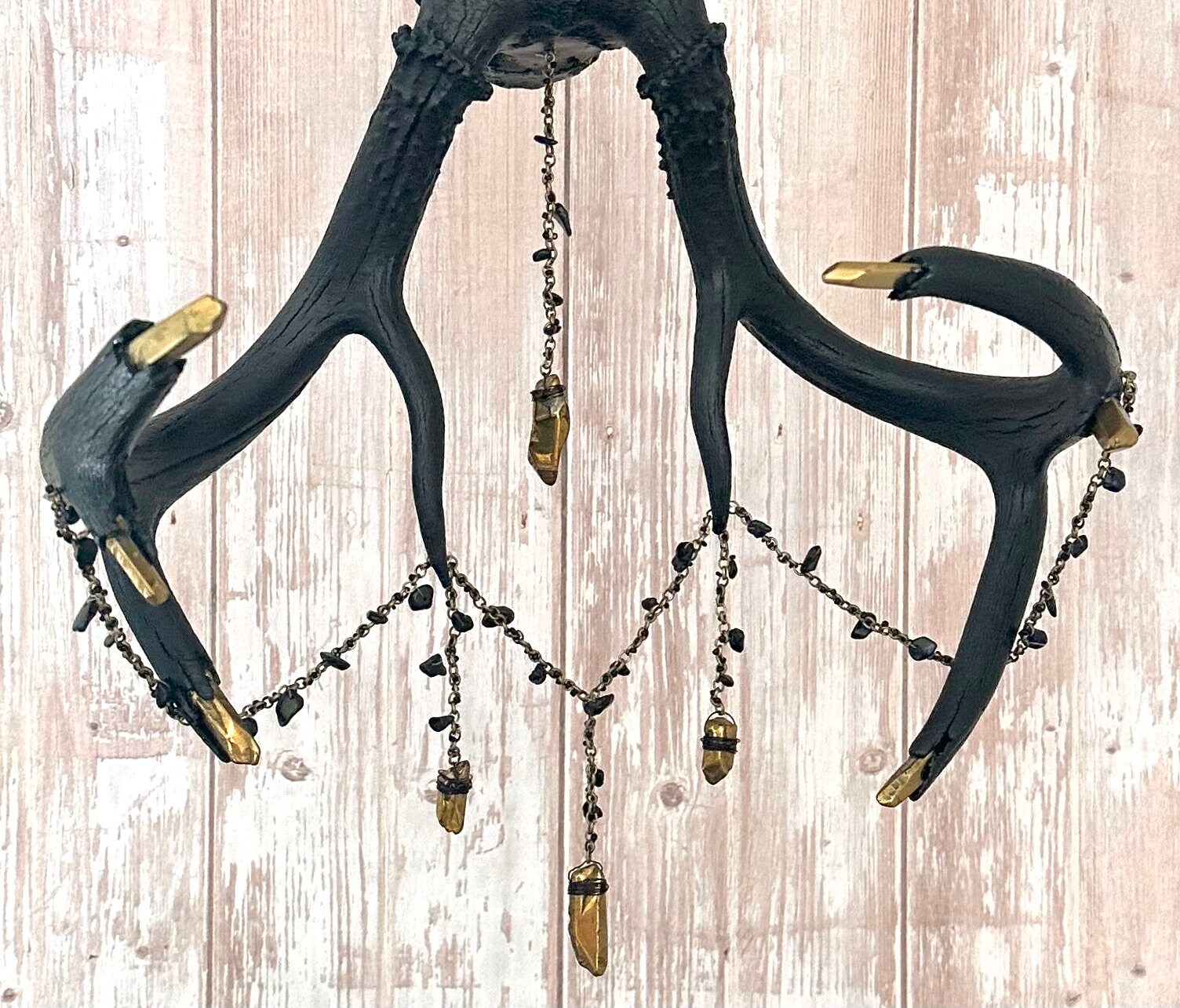 Hanging Black and Gold Antler - Etsy