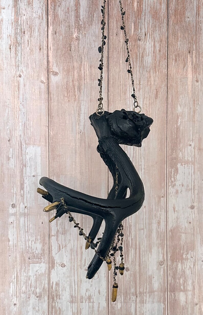 Hanging Black and Gold Antler - Etsy