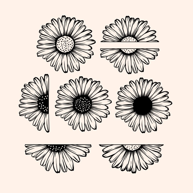Daisy Svg Daisy Png Simple Daisy Svg Daisy Monogram Daisy - Etsy Canada