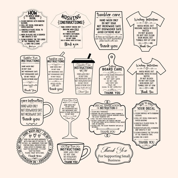 Care Instructions Svg - Etsy