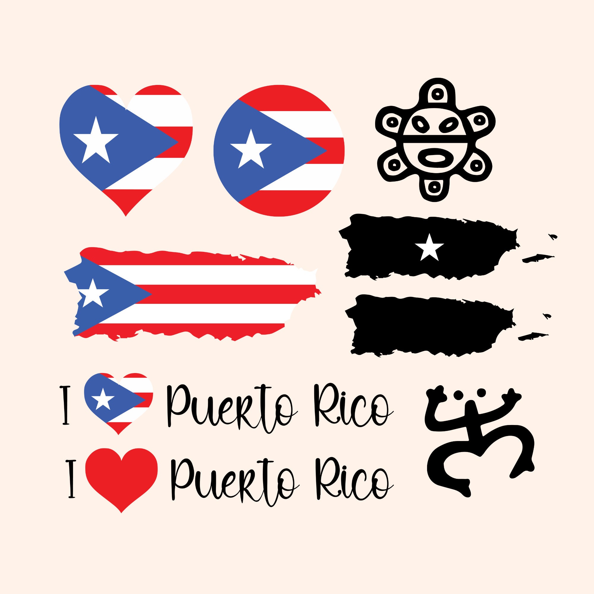 Puerto Rico Bundle Svg Taino Svg Puerto Rico Svg Garita - Etsy Australia
