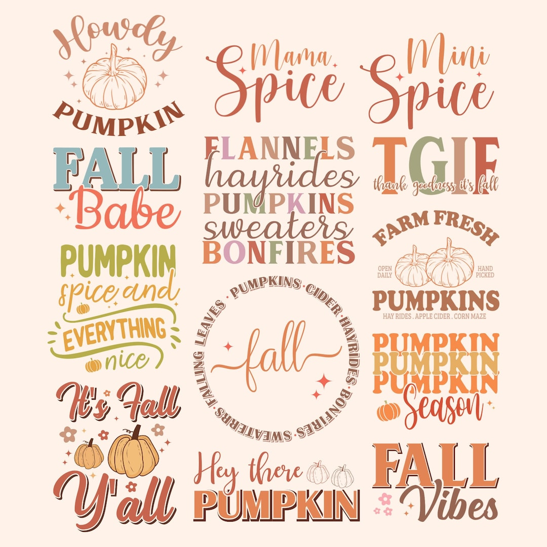 Fall Svg Fall Svg Bundle Hand Lettered Autumn Svg - Etsy