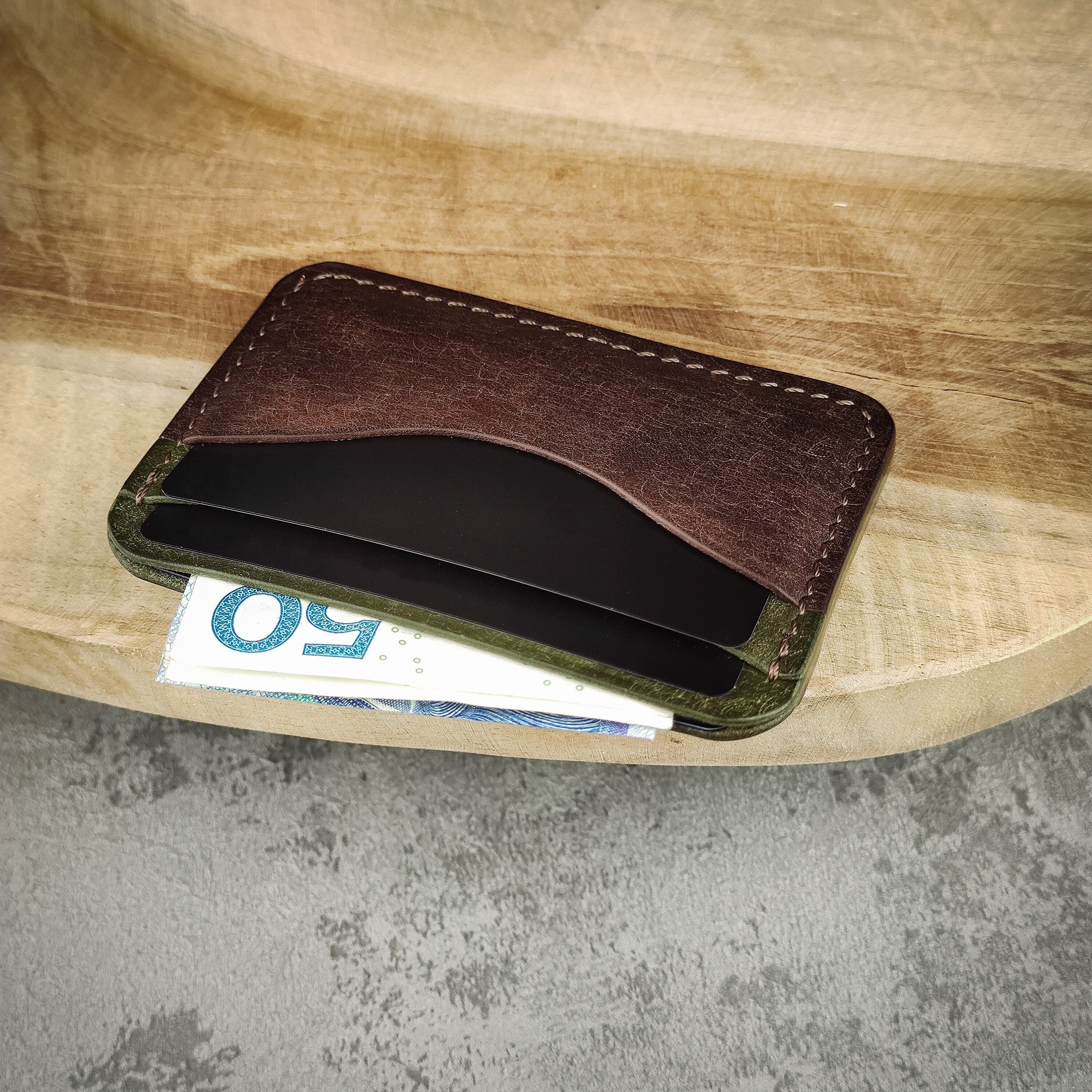 Horizontal Cardholder - Full Grain Small Leather Wallet, Minimalist ...