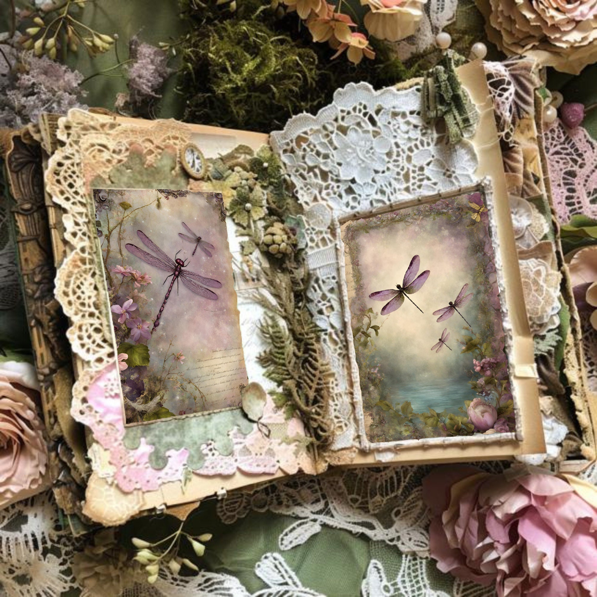 Dragonfly Junk Journal Pages, Printable Junk Journal Paper, Vintage Collage Printable, Collage ...