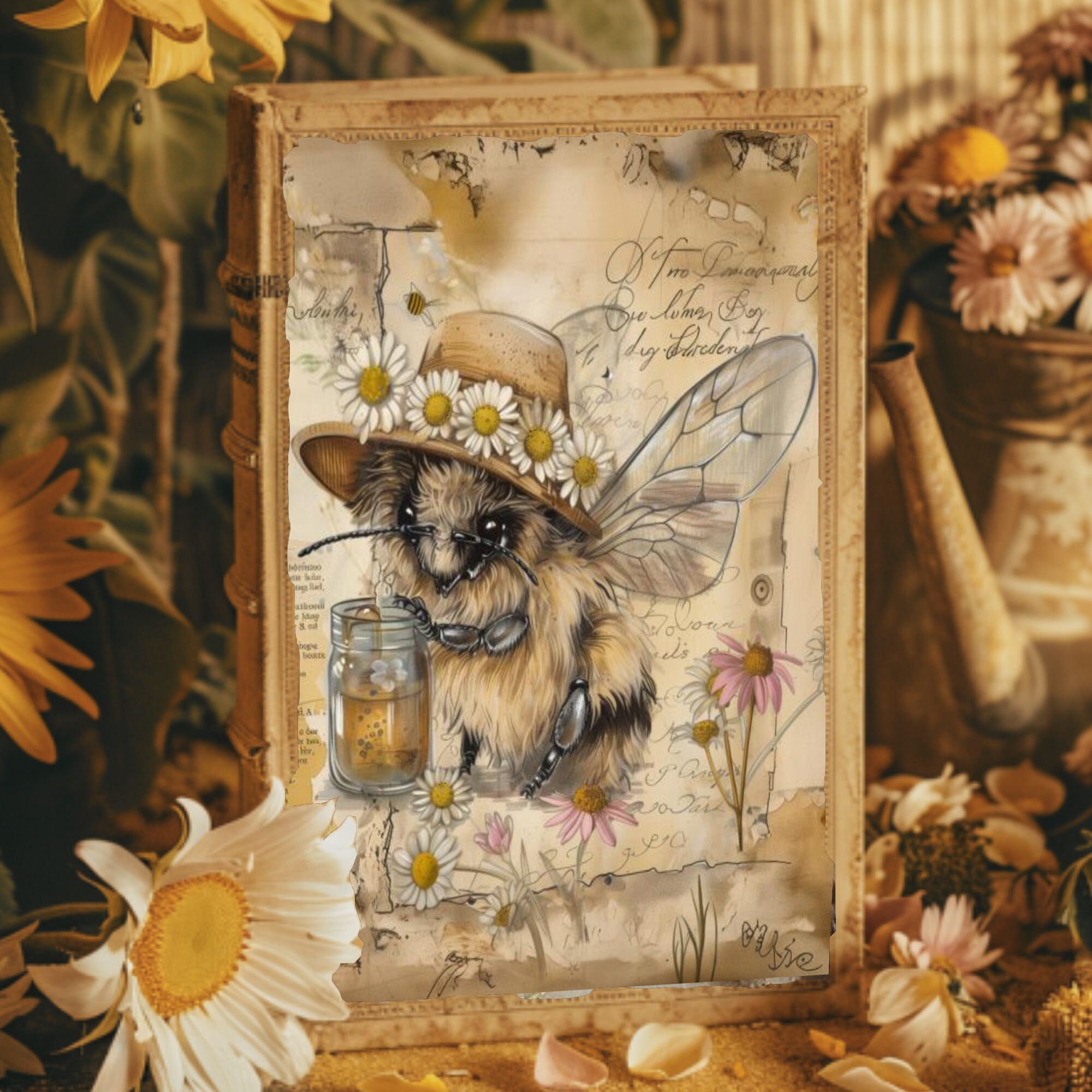 Bee Junk Journal Pages | Bee Junk Journal Kit | Bee Digi Kit | Instant ...