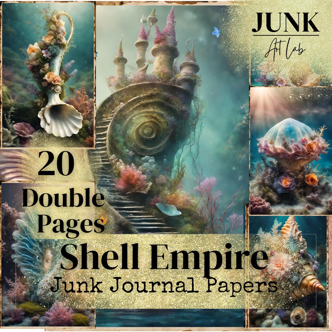 Shell Junk Journal Pages, Download, Printable Papers, Junk Journal ...