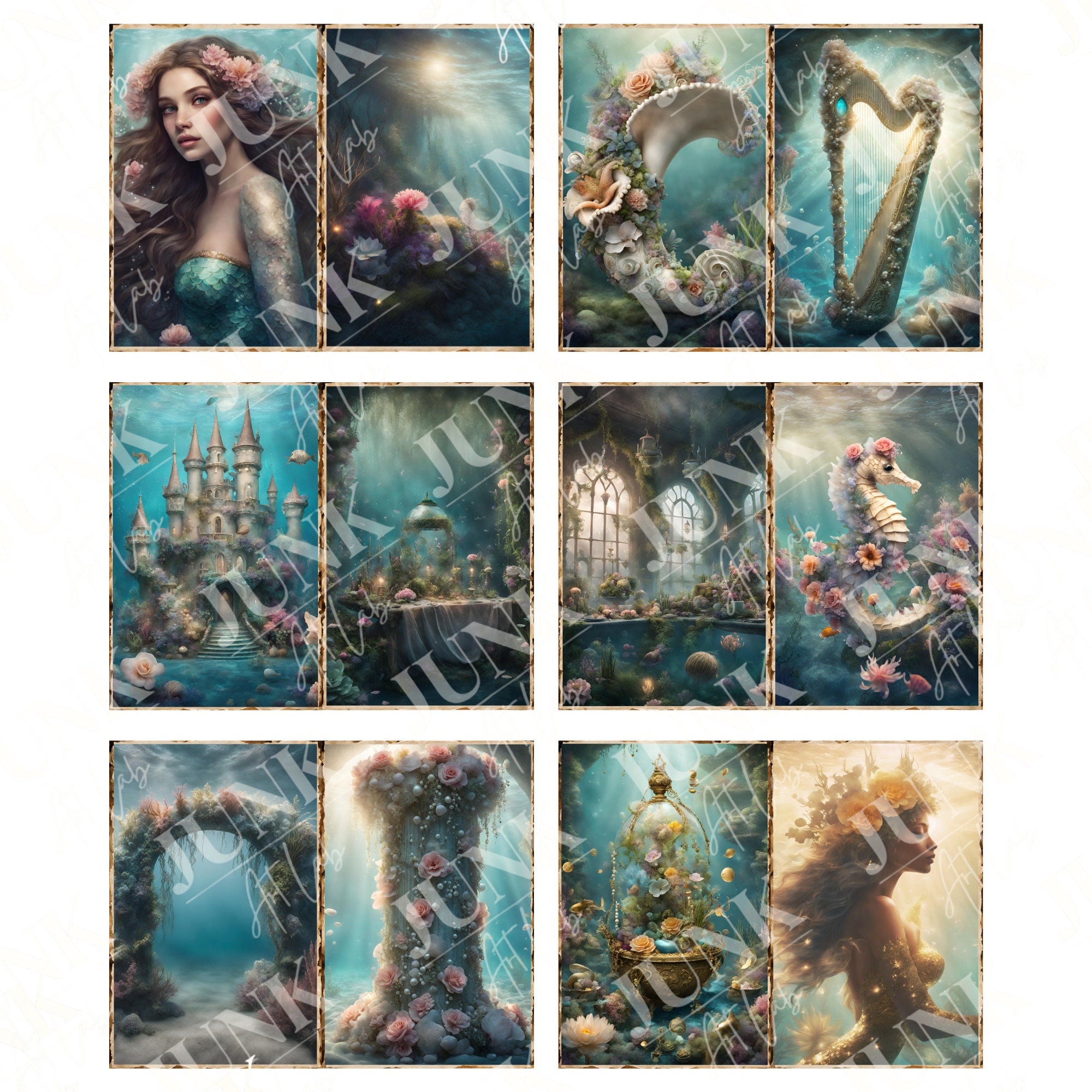 Digital Download Mermaids Printable Pages Mermaid Junk Journal Instant ...