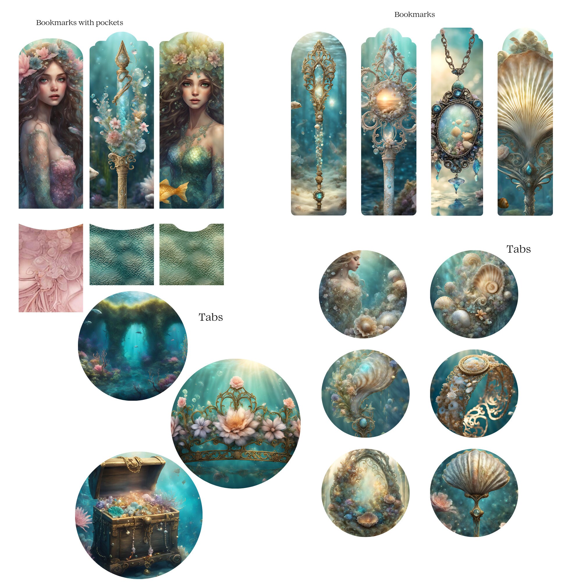Mystical Mermaids Junk Journal Kit | Ephemera Printable Kit | Digital Junk Journal | Scrap Paper ...